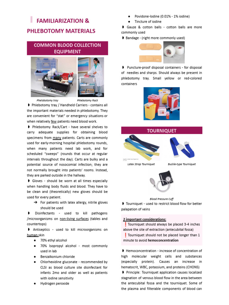 Pmls2 Lab2 Familiarization Phlebotomy Materials Pdf Medical
