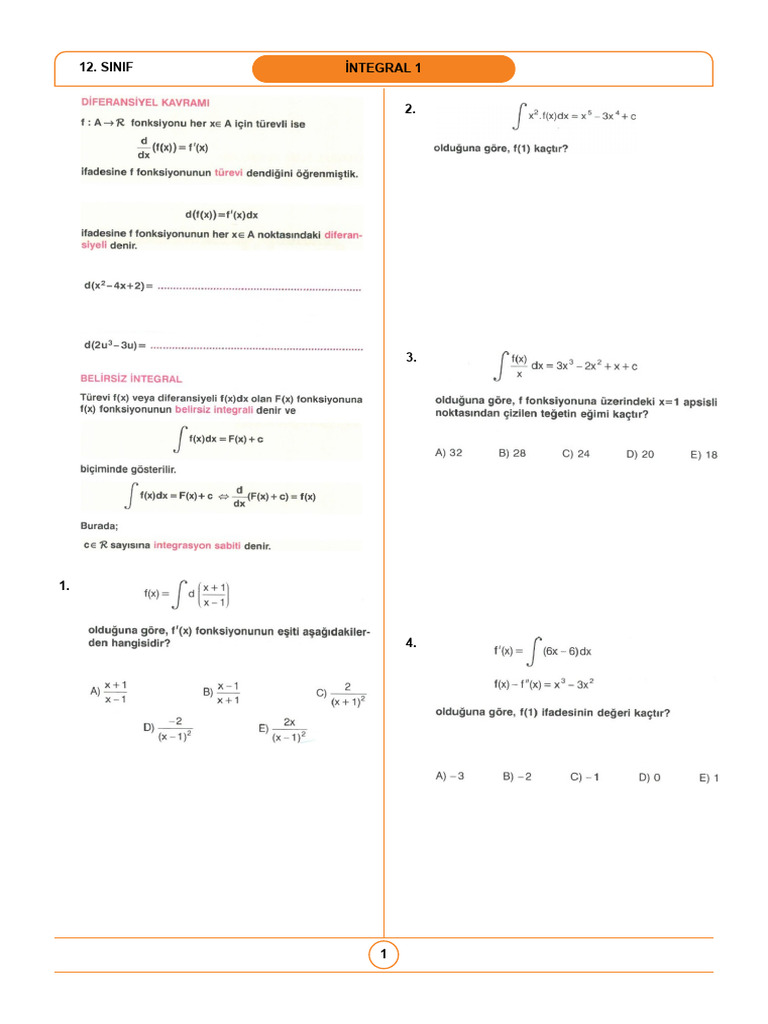 İntegral 1 | PDF