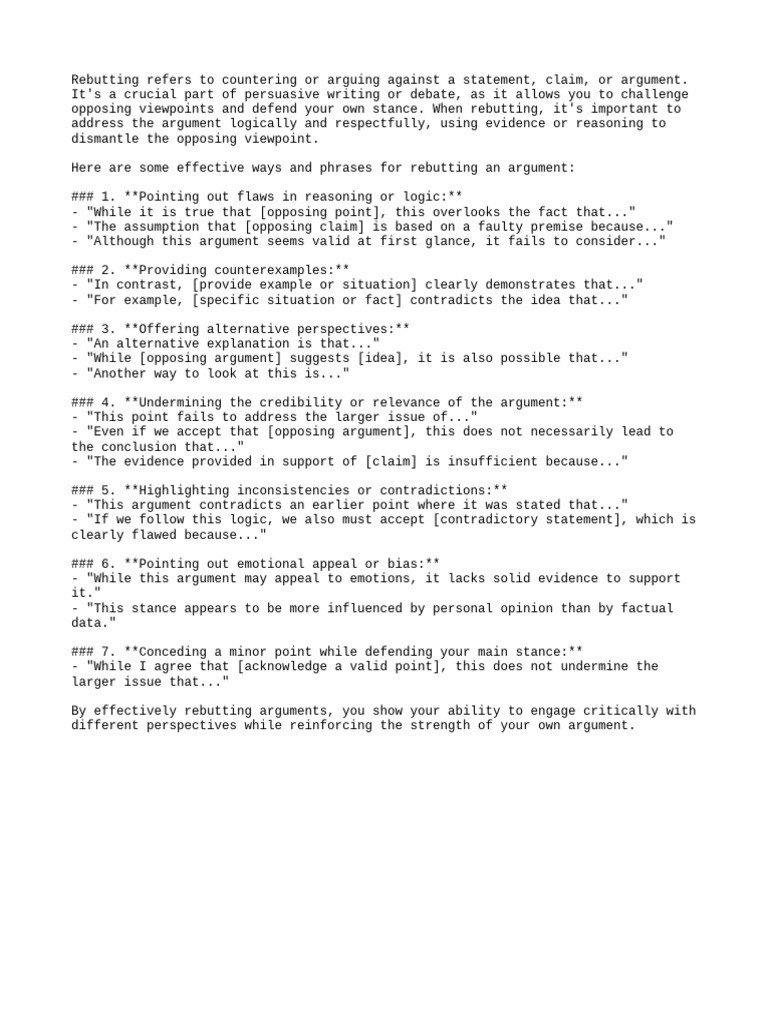 Rebutting | PDF
