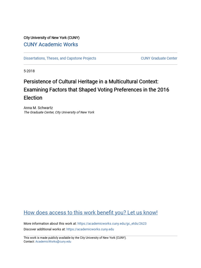 Persistence of Cultural Heritage in A Multicultural Context - Exam | PDF | Logistic Regression ...