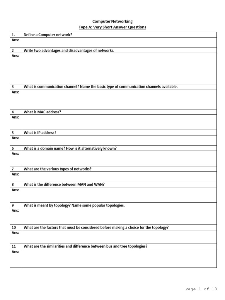Computer Networking Q&A Guide | PDF