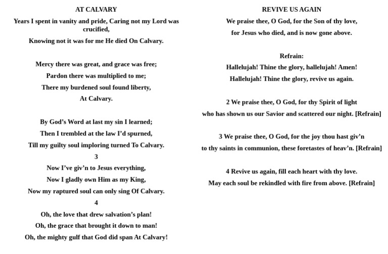 AT CALVARY | PDF