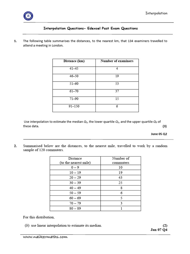 Estimating Median Using Interpolation | PDF | Interpolation