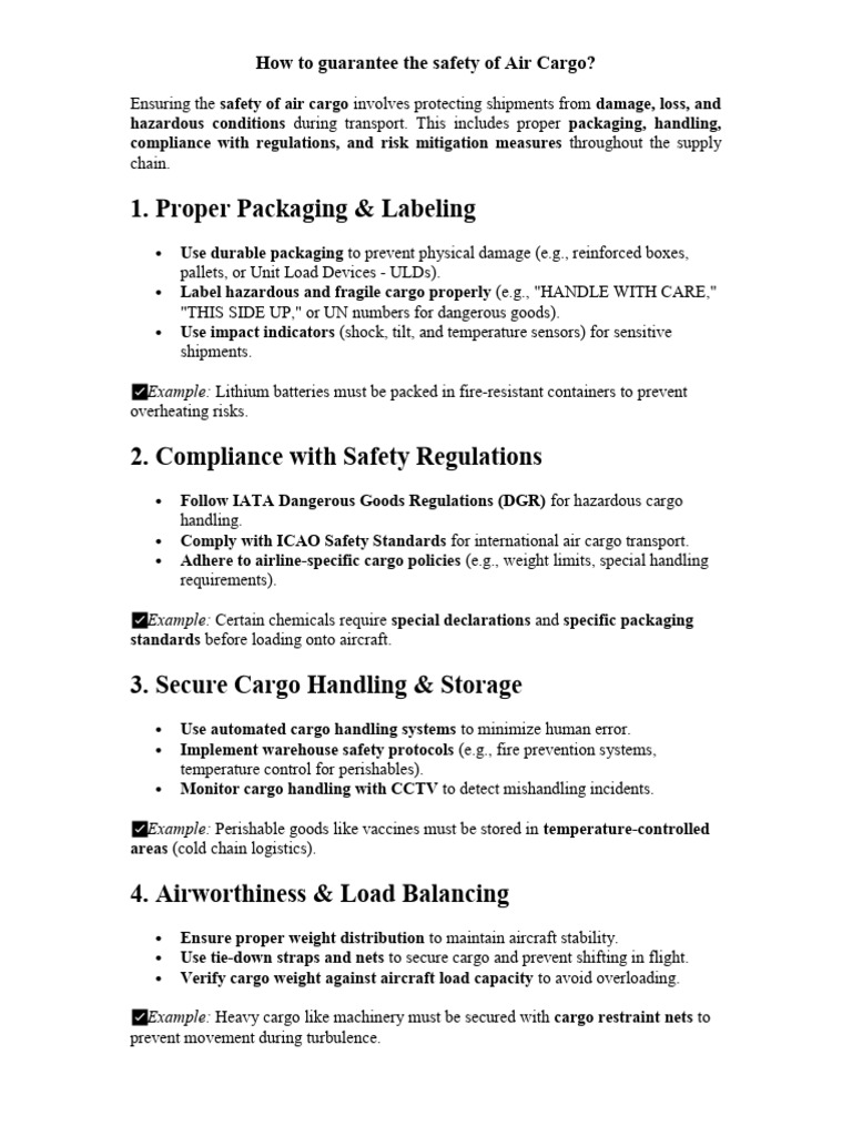 Air Cargo Safety Best Practices | PDF | Dangerous Goods | Cargo
