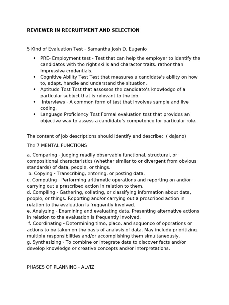 Reviewer in Recruitment and Selection | PDF | Recruitment | Data