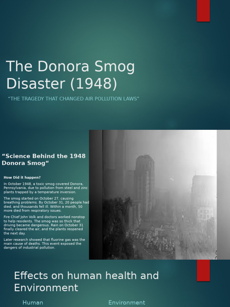 Donora Smog Disaster: Impact on Air Quality | PDF