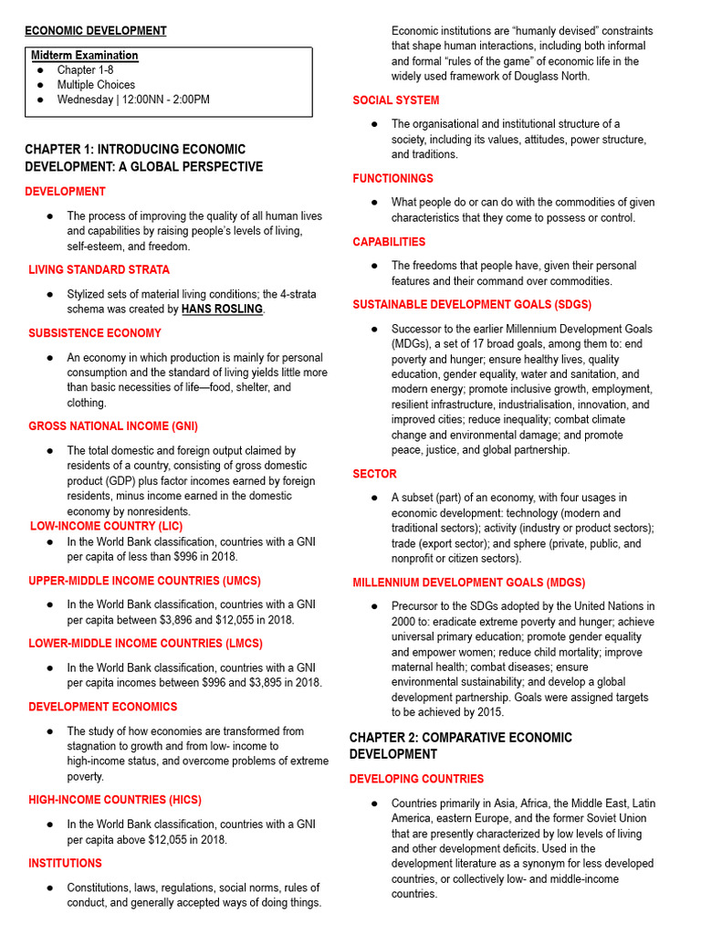 EcoDev Reviewer Key Tearms Only | PDF | Taxes | Economic Growth