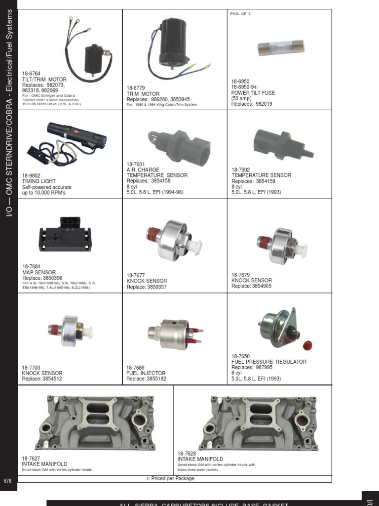 OMC Fuel System Parts | PDF | Carburetor | Fuel Injection