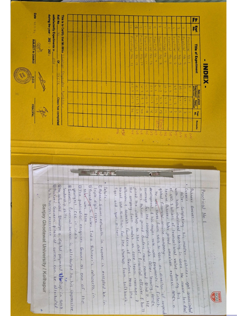 EDE Refer Practicals | PDF