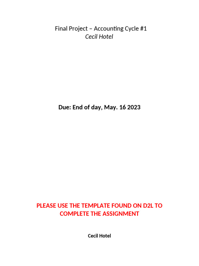 Accounting Cycle for Cecil Hotel Project | PDF | Value Added Tax | Expense