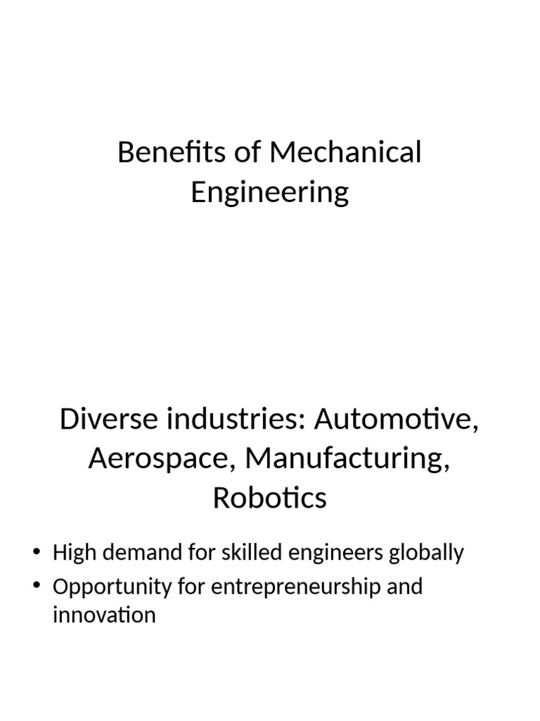 Mechanical Engineering Benefits | PDF