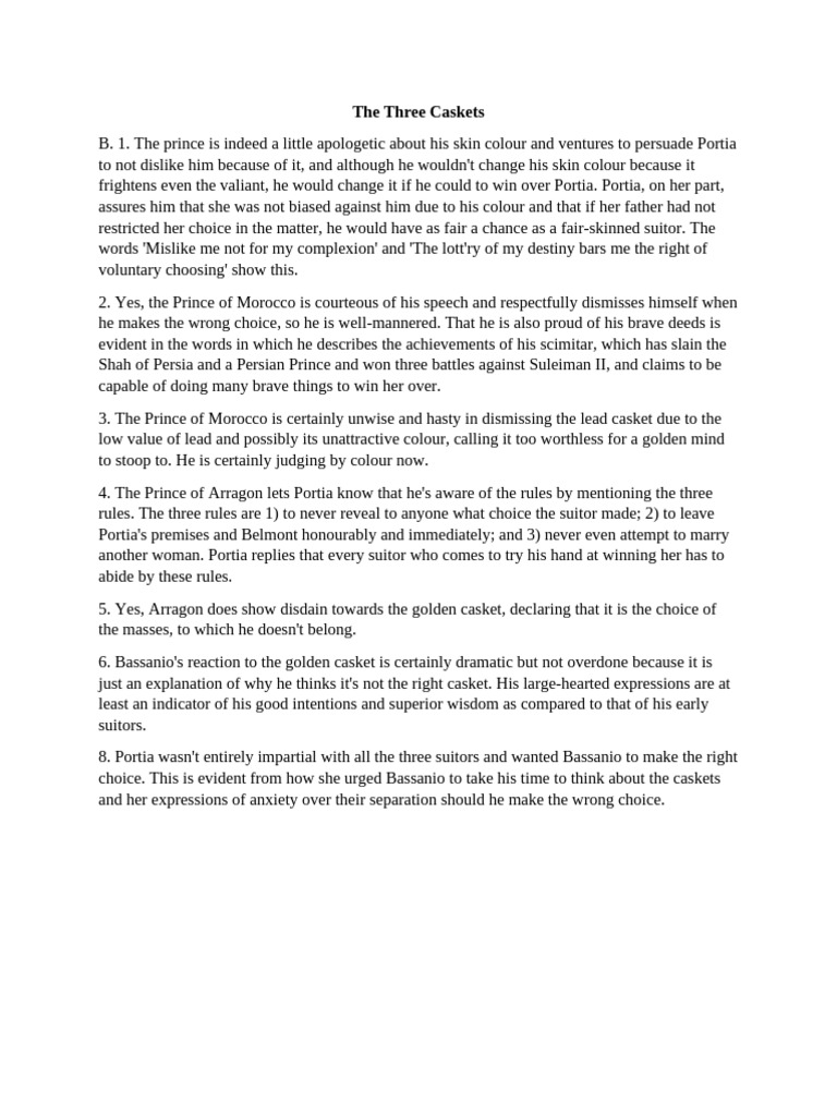 The Three Caskets | PDF