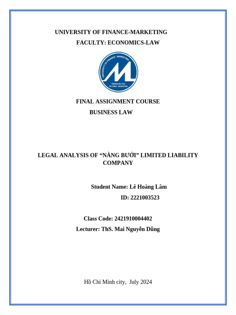 Le Hoang Lam Final Assignment | PDF | Cosmetics | Intellectual Property