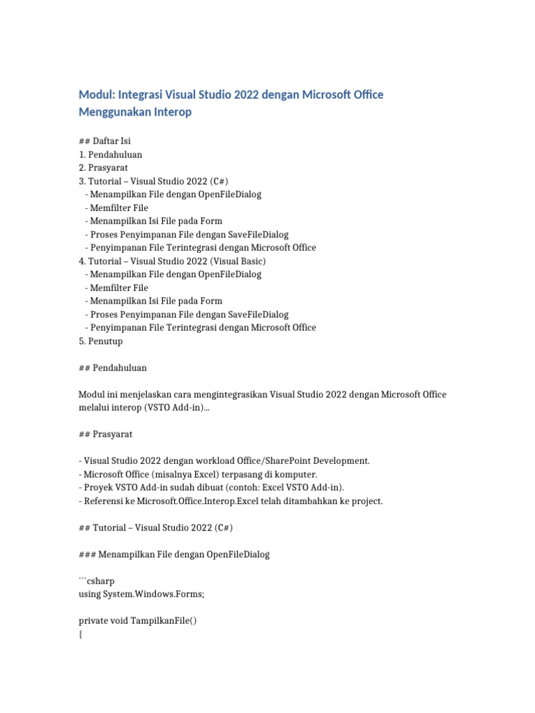 Modul Integrasi Visual Studio 2022 | PDF