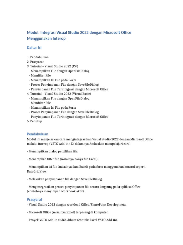 Modul Integrasi Visual Studio 2022 | PDF