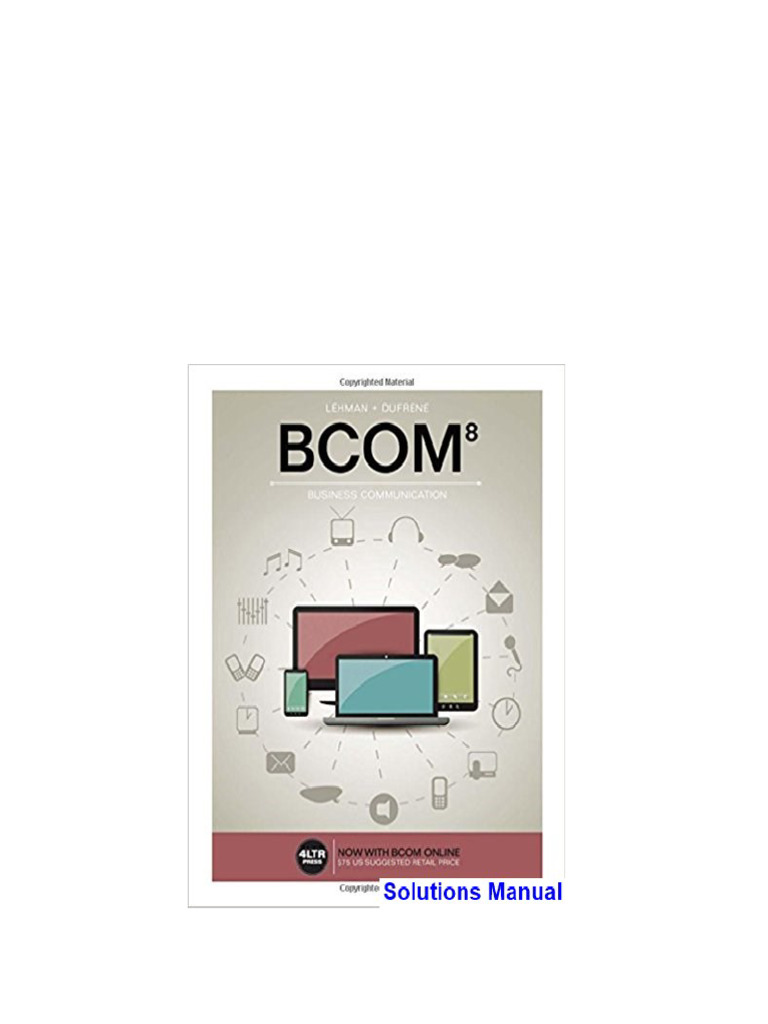 BCOM 8th Edition Lehman Solutions Manualinstant download | PDF | Communication | Americans With ...