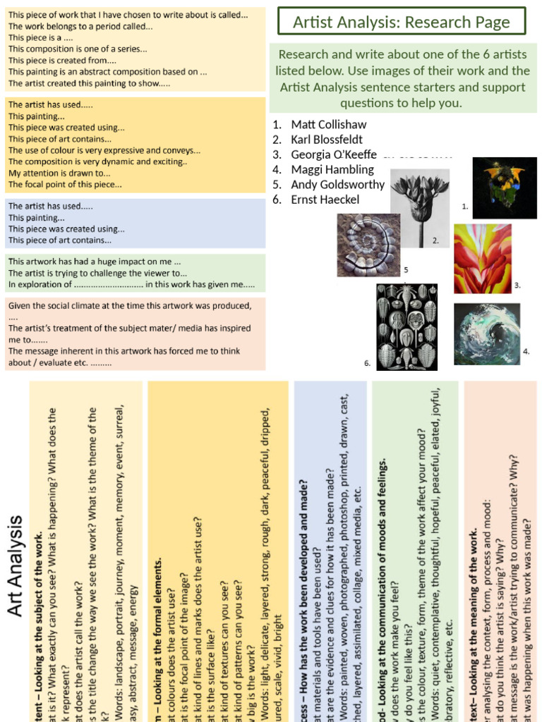 Natural Forms Artist Analysis | PDF