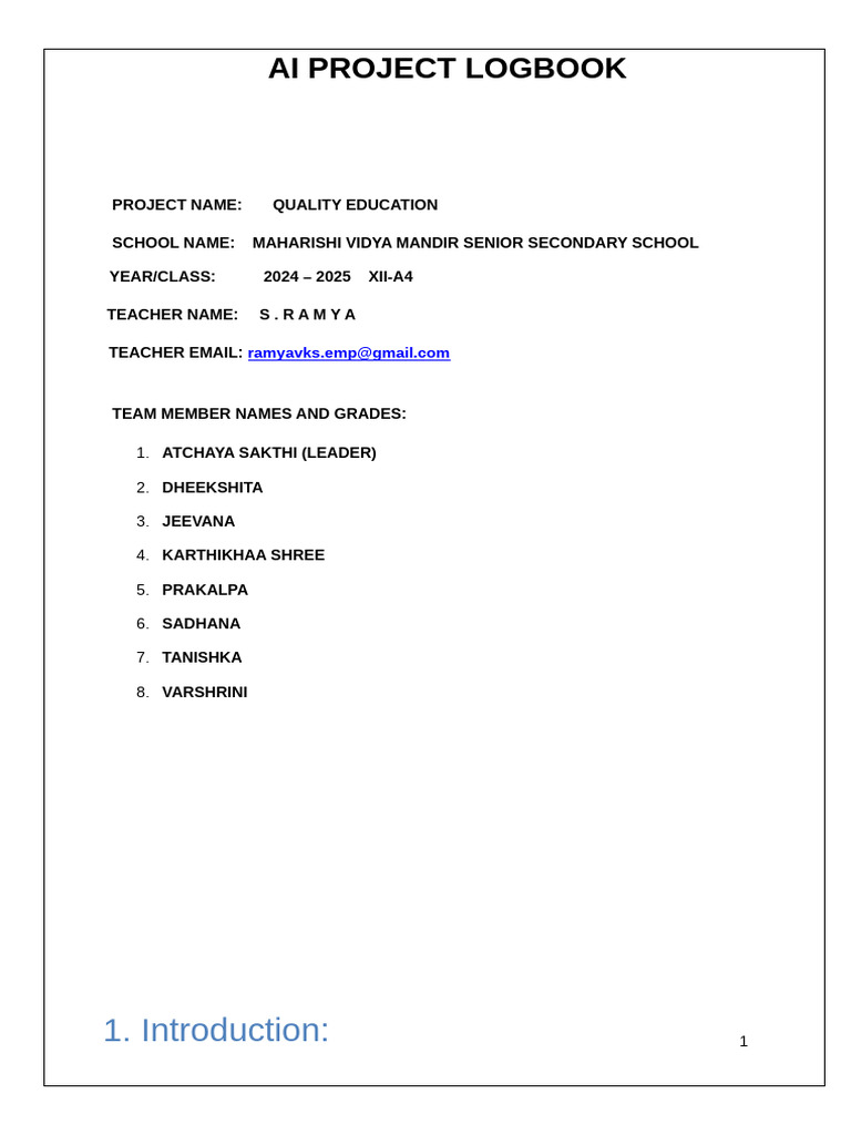 AI Project Logbook 1[1] a (1) | PDF | Visual Impairment | Speech Synthesis