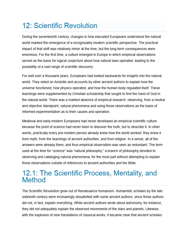 12 - Scientific Revolution | PDF | Heliocentrism | Galileo Galilei