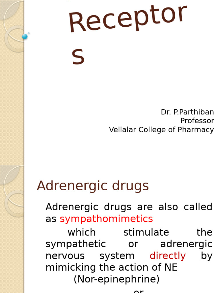 2 Adrenergic Receptors-1 | PDF | Vasodilation | Neurochemistry