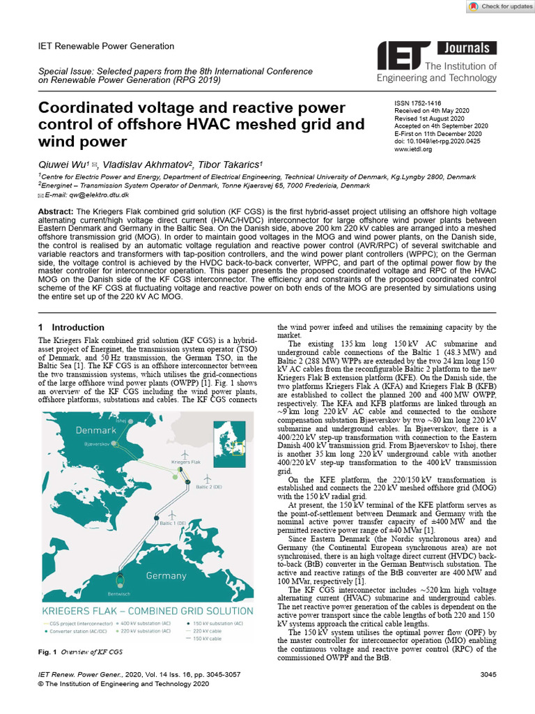 Coordinated Control in Offshore Wind Grids | PDF | Electric Power ...