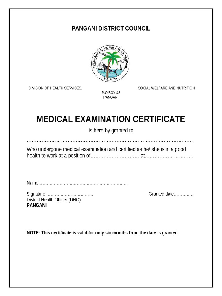 MEDICAL CERTIFICATE | PDF