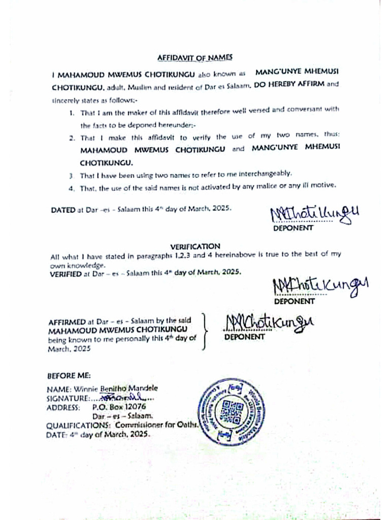 Affidavit Names | PDF