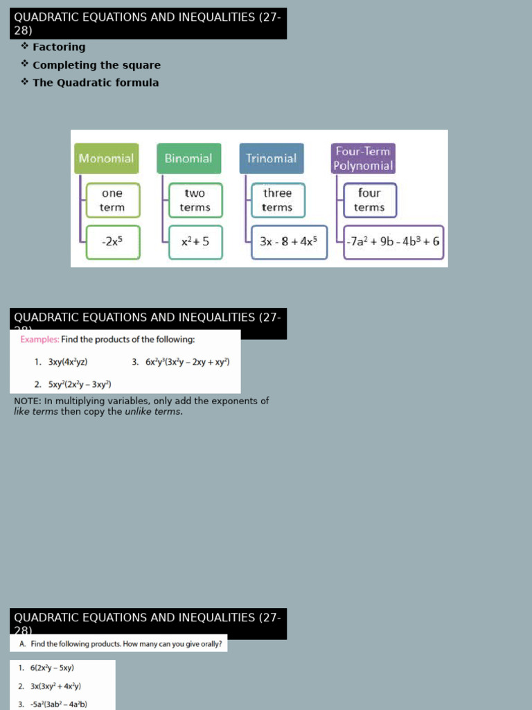 Quad Equations Factoring and More (Autosaved) | PDF