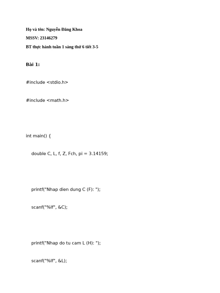 Baitap Tuan 1 | PDF | Computer Programming | Computer Standards