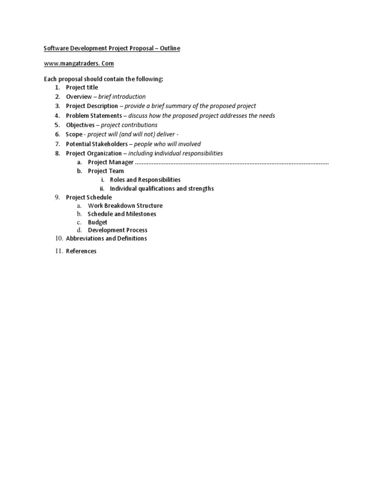 Software Development Project Proposal - Outline | PDF