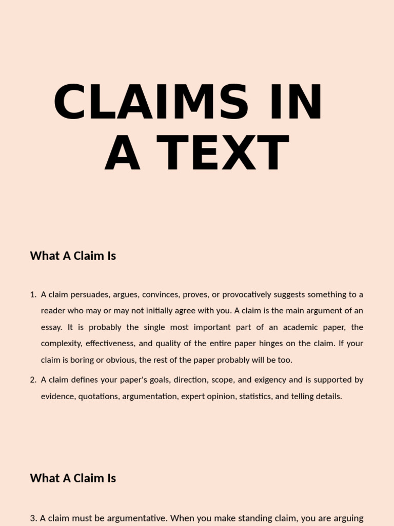 Understanding Claims in Academic Writing | PDF