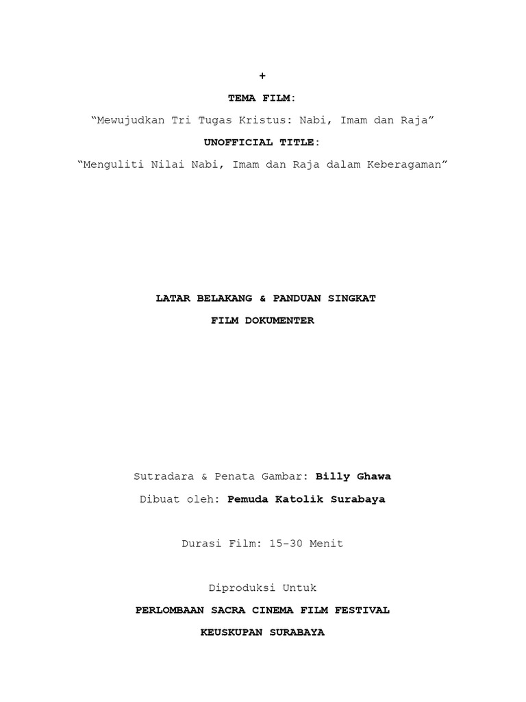 Latar Belakang & Panduan Singkat Film Dokumenter _Menguliti Nilai Nabi, Imam Dan Raja_ Karya ...