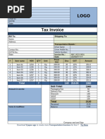 GST Cloth Invoice Template | PDF