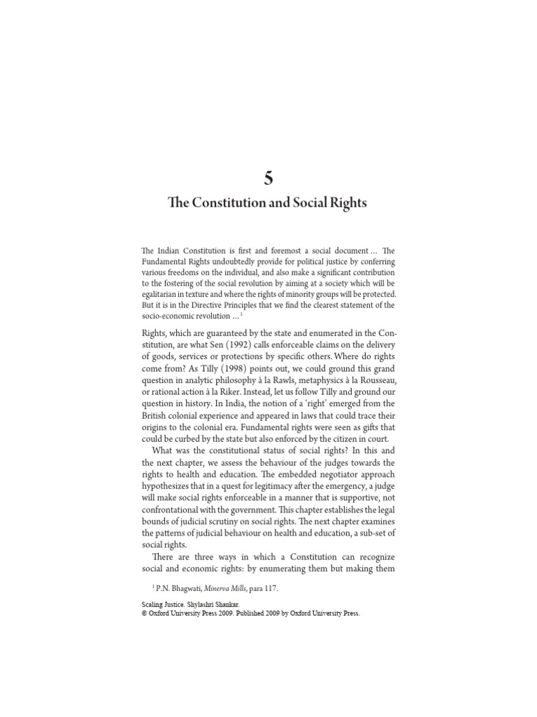 Scaling Justice, Chapter 5 - The Constitution and Social Rights | PDF ...