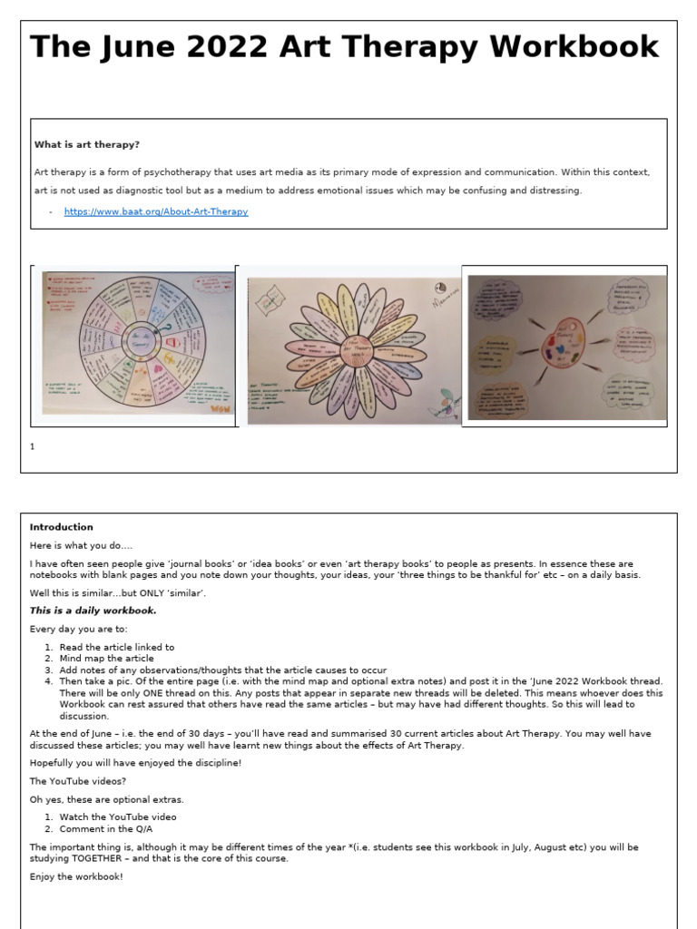 The2 June 2022 Art Therapy Workbook | PDF | Art Therapy