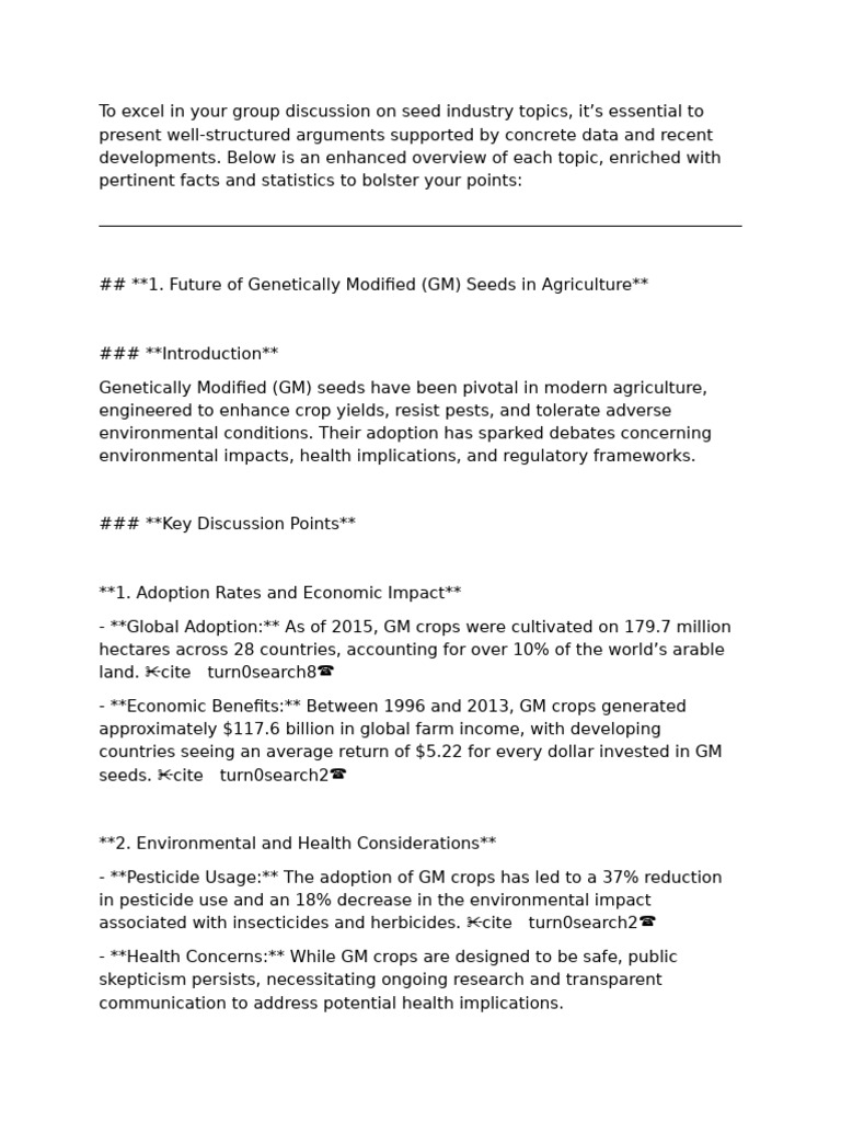 Best GD Topics For Rasi Seeds | PDF | Agriculture | Sustainable Agriculture