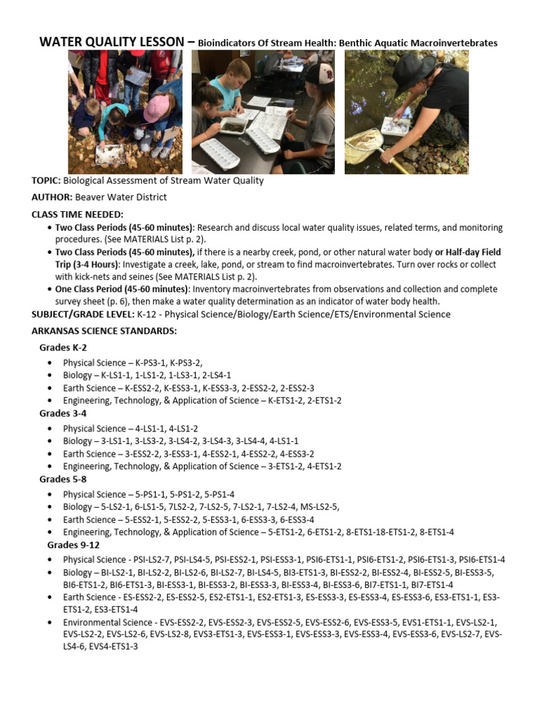 Bioindicators of Water Quality | PDF | Water Quality | Stream