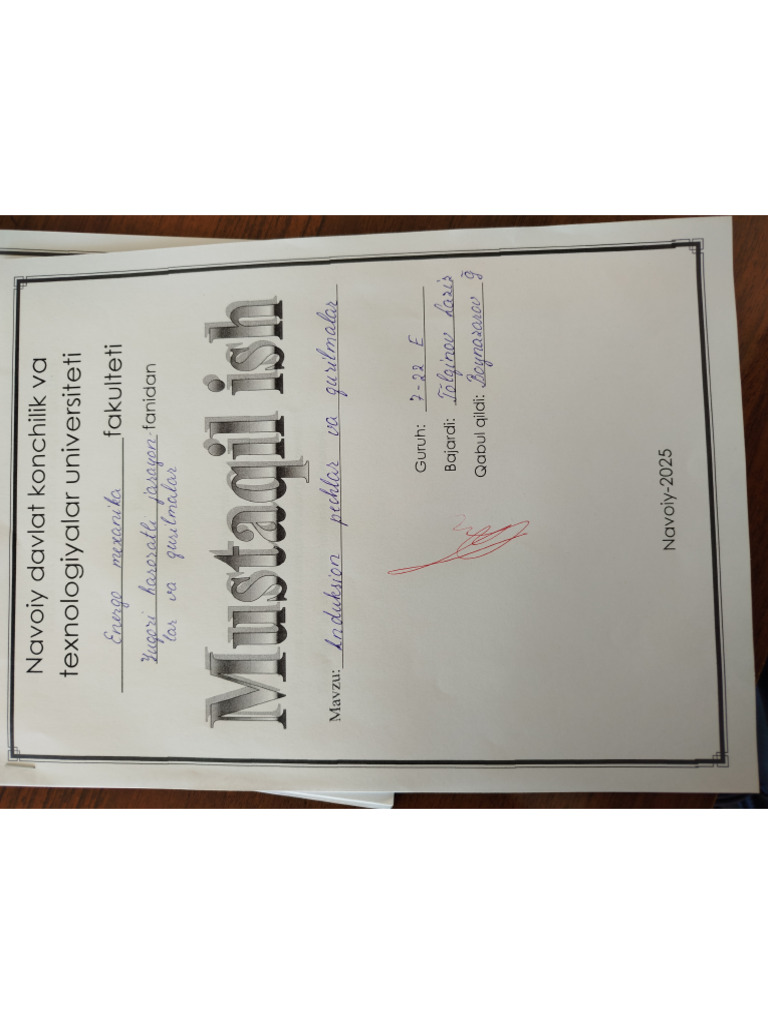 Mustaqil Ish 2 | PDF