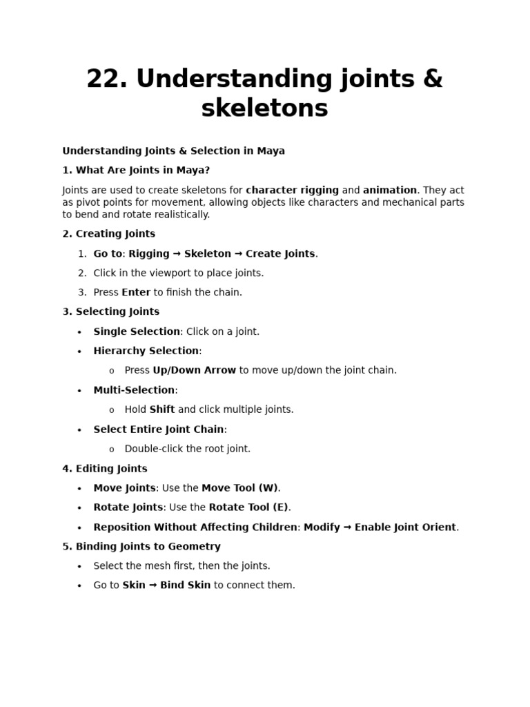 Understanding joints & skeletons | PDF