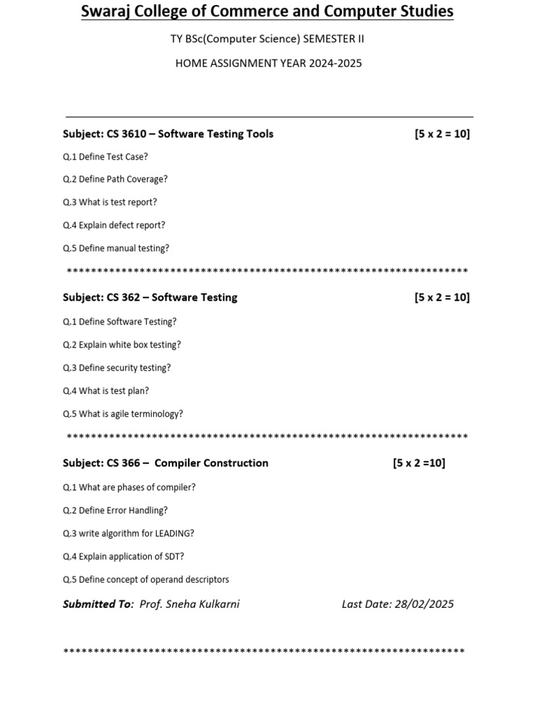Assignment TY BCS - Term2 - 24-25 | PDF | Information Technology | Computer Engineering