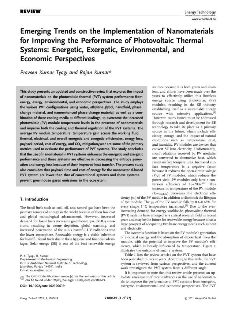 2_Energy Technology | PDF | Photovoltaics | Carbon Nanotube