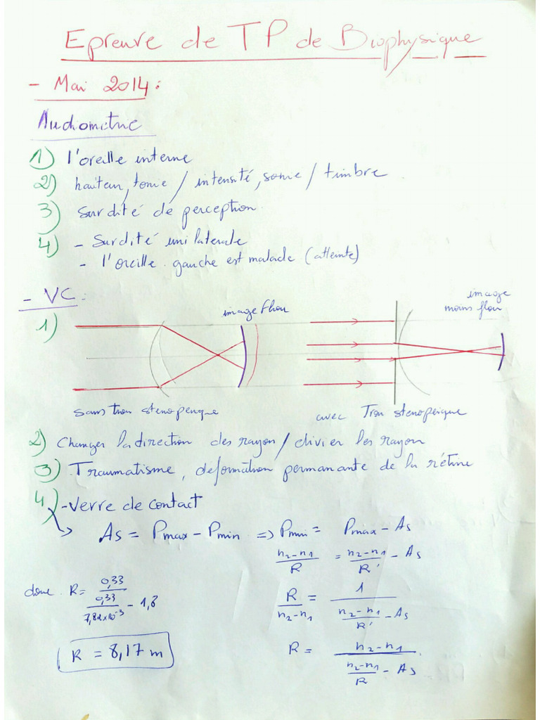 Correction Des Exam TP Biophysique | PDF