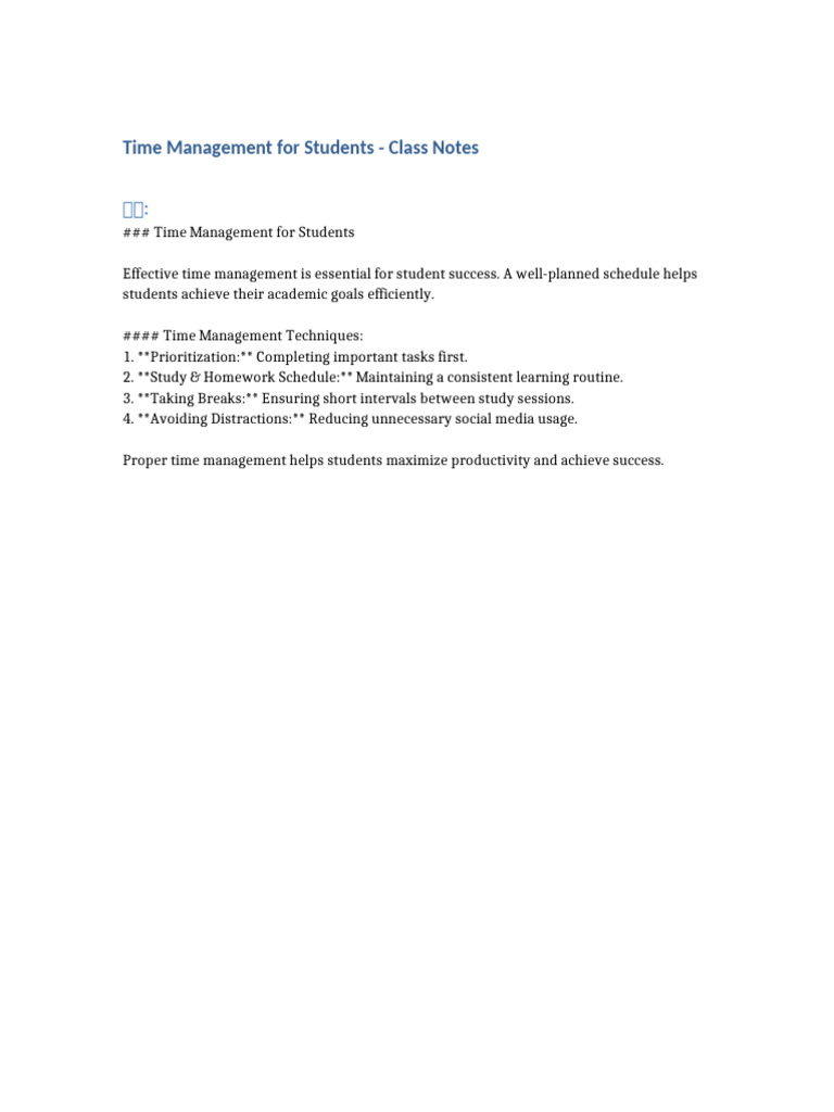 Time Management English | PDF