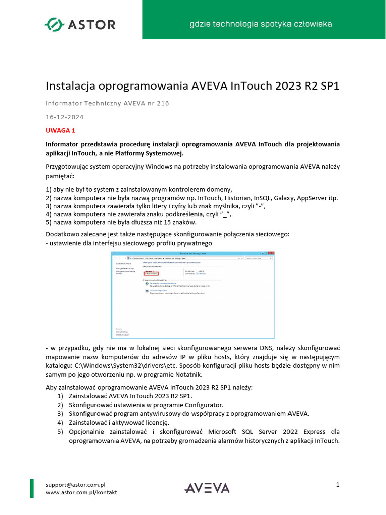 Informator Techniczny AVEVA 216 | PDF