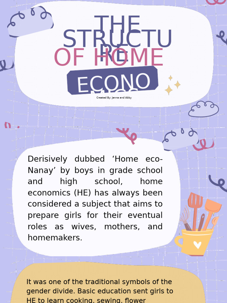 The Structure of Home Economics Presentation | PDF | Fashion | Textiles