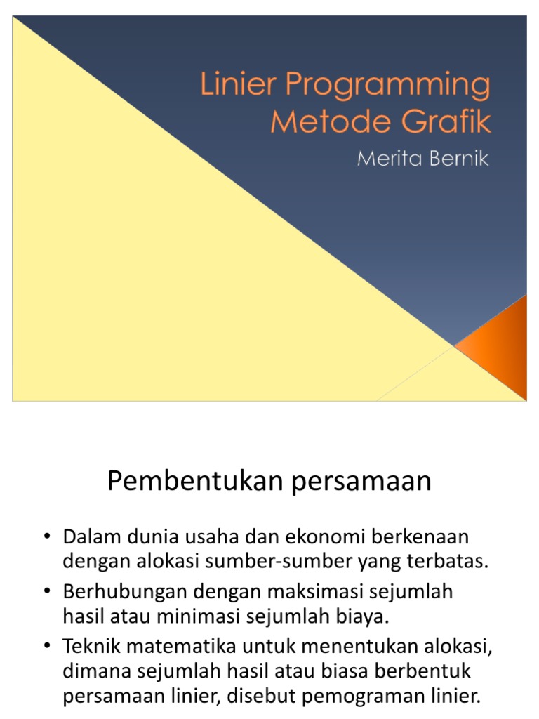 1.a Linier Programming Metode Grafik | PDF