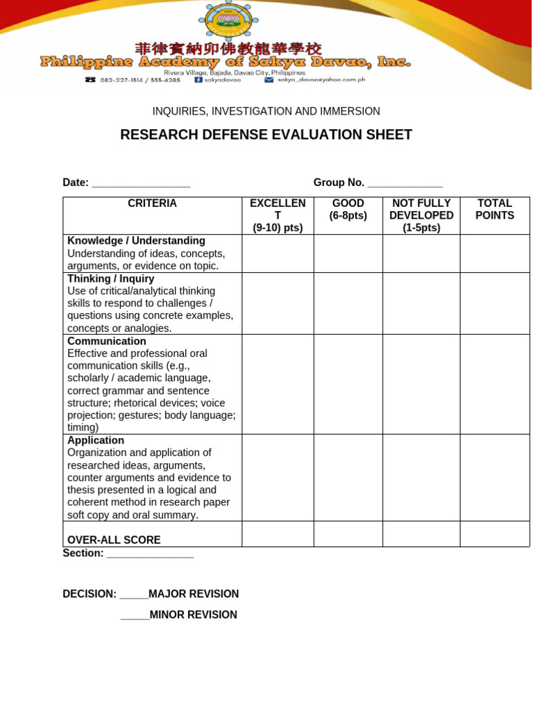 Defense-Evaluation Sheet | PDF