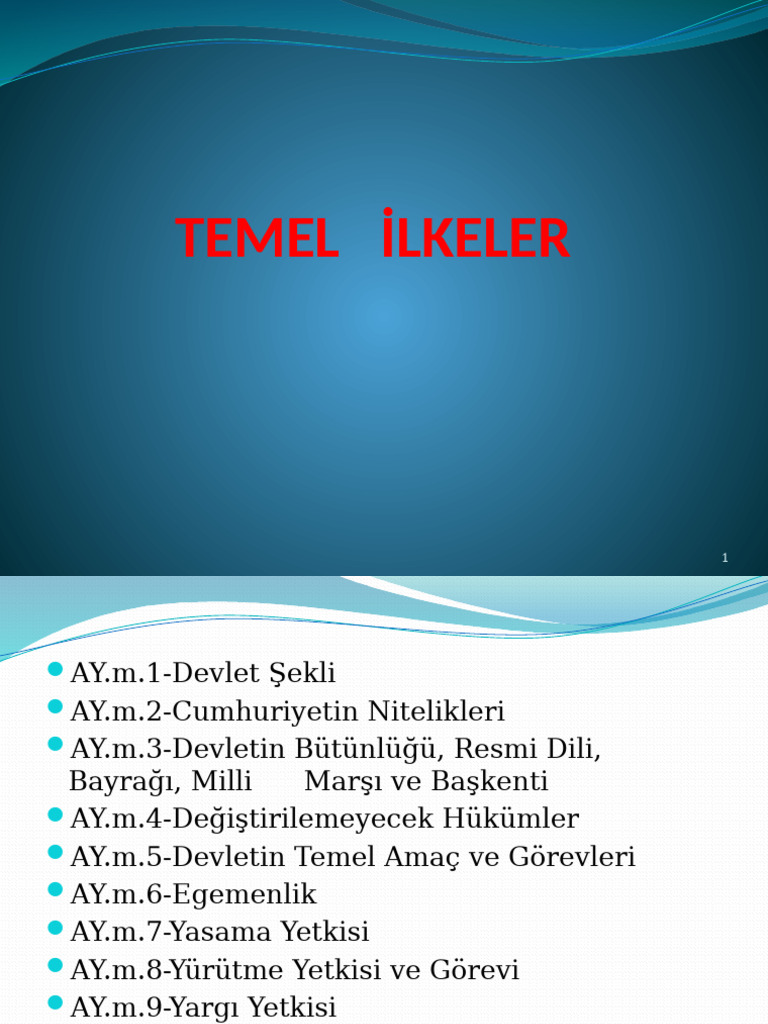 Anayasa Hukuku Temel Ilkeler | PDF