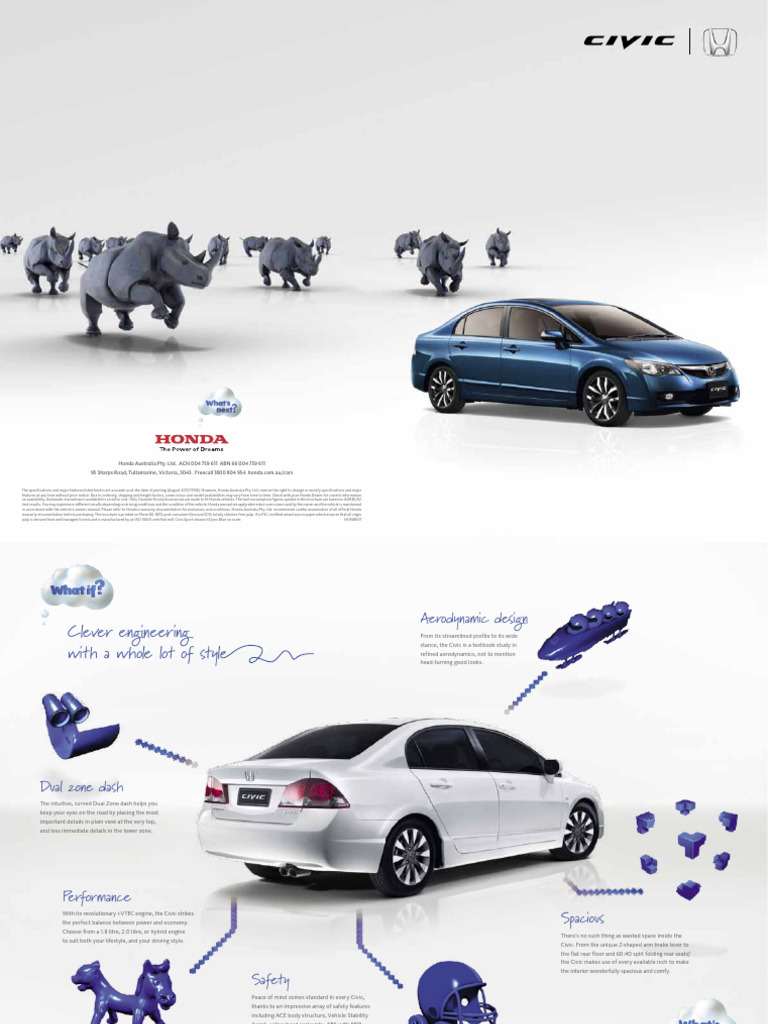 Honda CivicSedan Mk8-II Brochure 201108 | PDF | Hybrid Vehicle | Airbag