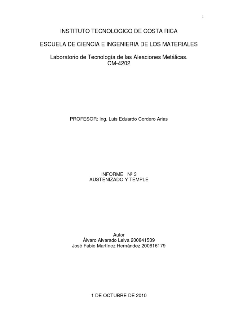 Austenizado y Temple - Jose Martinez - Alvaro Alvarado | PDF ...